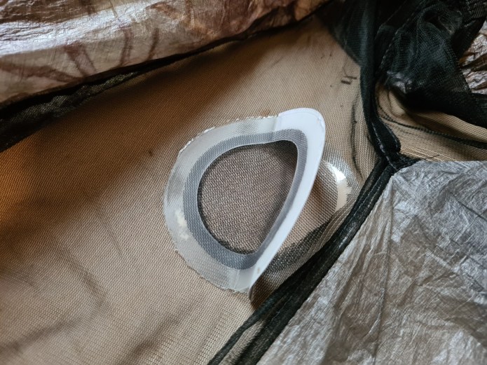Gear talk: repairing holes in tent mesh – Three Points of the Compass