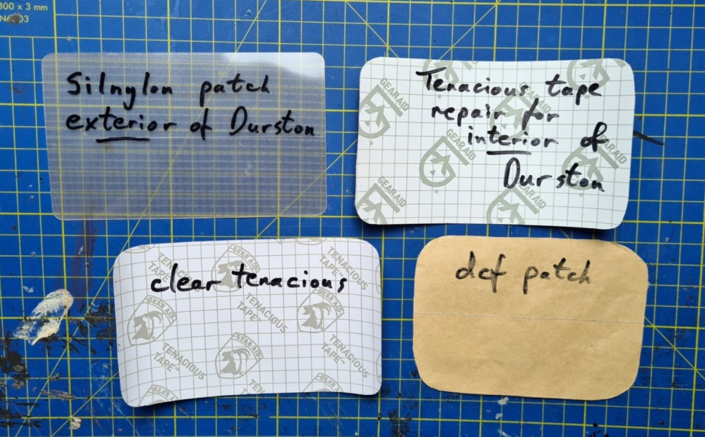 Gear talk: repair tape and patches carried on trail