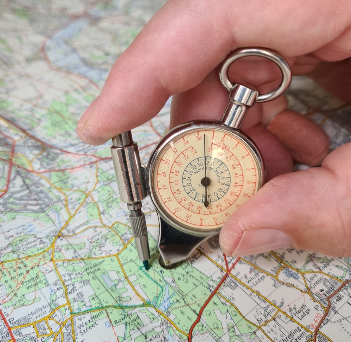 Map measure of the month: 'Wanderer' Route Marker No. 1114, with compass.
